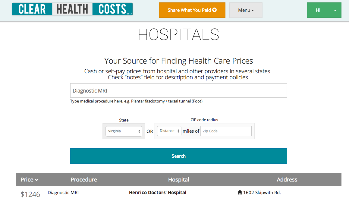 Our hospital pricing database: Data posted by providers, in convenient ...