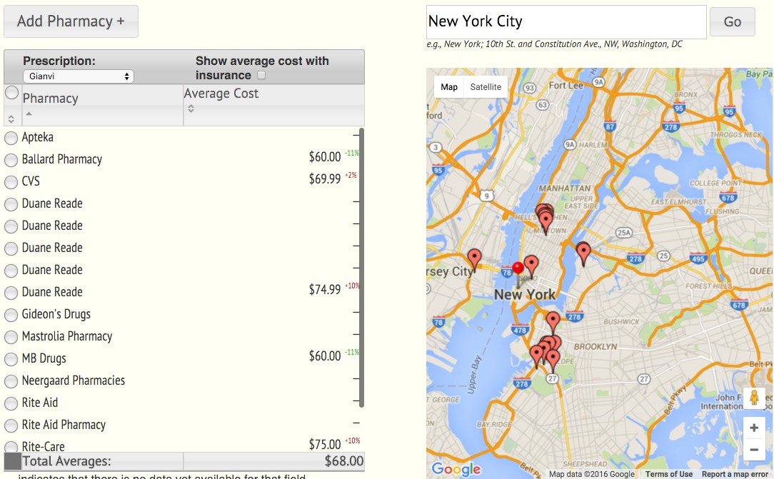 new york city pharmacy map 1 - ClearHealthCosts