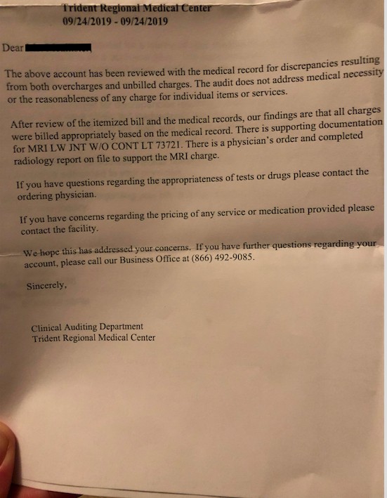 medical center letter - ClearHealthCosts